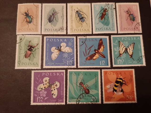 Marke 1667 Poljska Fauna insekti leptiri cela ser zig