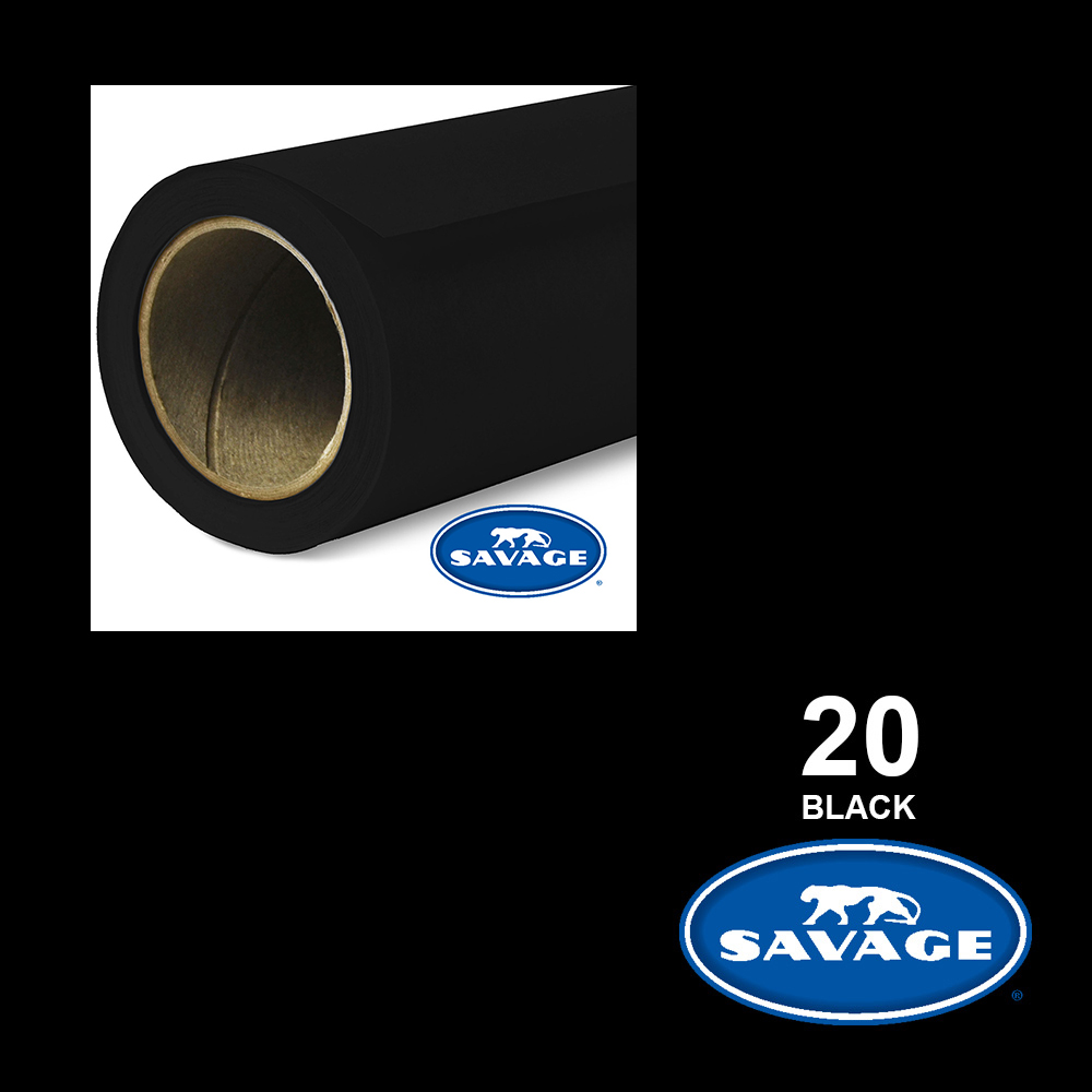 Savage Super Black 20 2.75x11m papirna pozadina, Made in USA