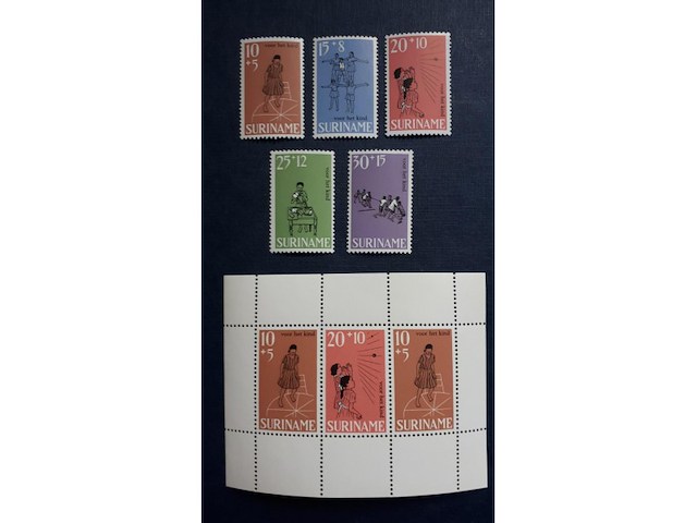 Surinam holand kolon 1968. ** Mi 548-552 + Mi Bl 8