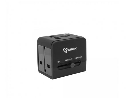 S BOX TA-23 UNIVERZALNI PUTNI ADAPTER SA DVOSTRUKIM USB PUNJAČEM