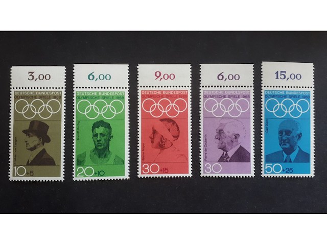 BRD Nemačka 1968. LOI ** Kompl serija tab Mi 561-65