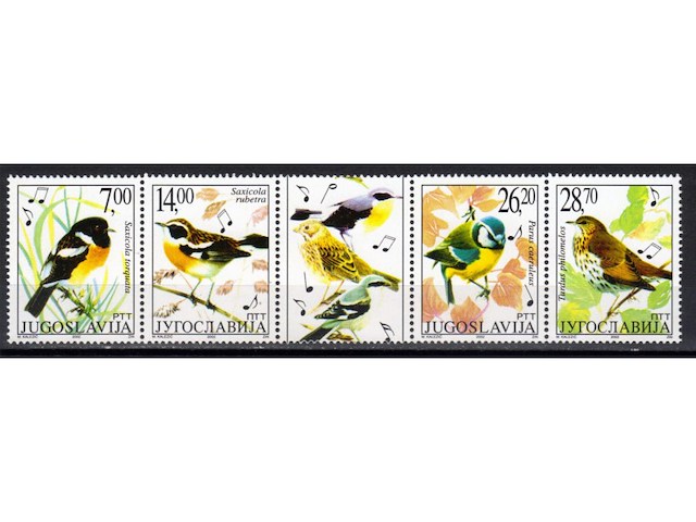 Zaštićene životinjske vrste-Ptice 2002.,niz od 5,čisto