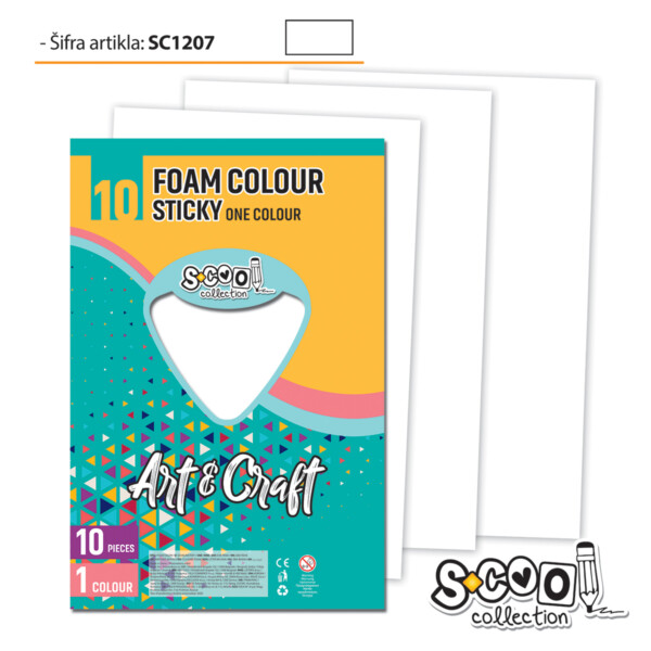 Art&Craft Eva foam classic sticky A4 SC1207 white