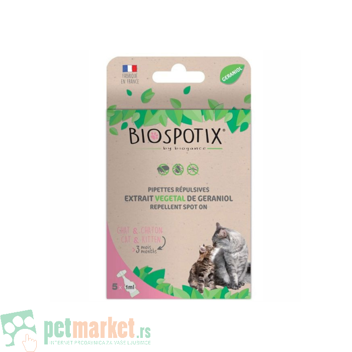 Biospotix: Preparat protiv parazita za mačke Cat Spot On, 5x1ml
