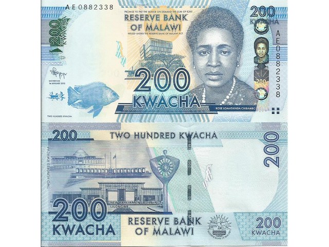 Malawi 200 kwacha 2012. UNC