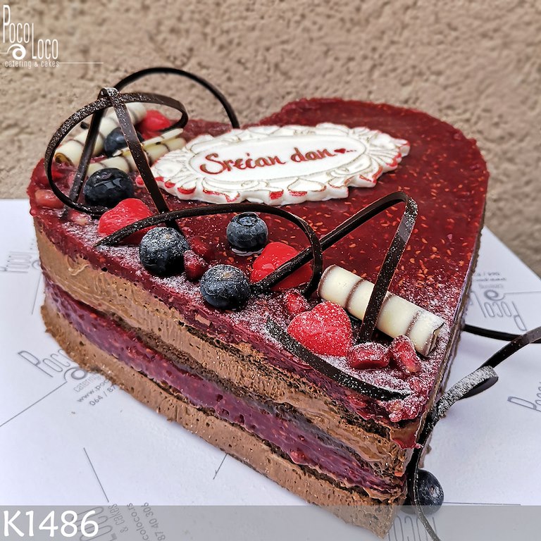 Torta u obliku srca sa posvetom K1486