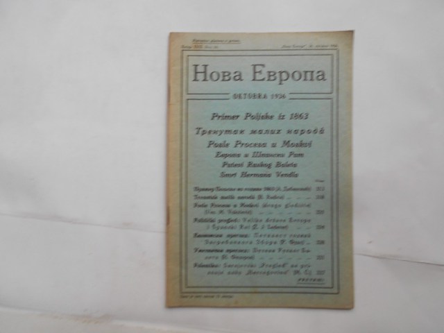 Nova Evropa  okt 1936. Primer Poljske iz 1863.