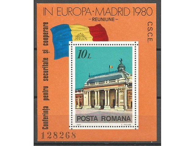 Rumunija,KEBS u Madridu 1980.,blok,čisto