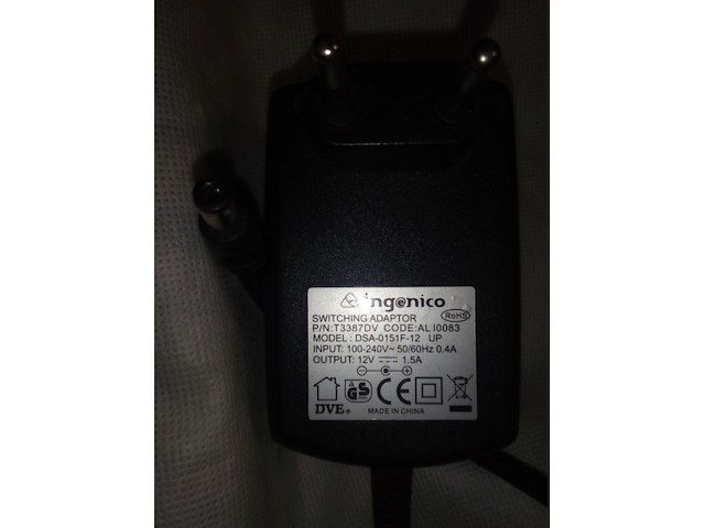 AC-DC Adapter 12V 1.5A DVE  ingenico model:DSA-0151F-12