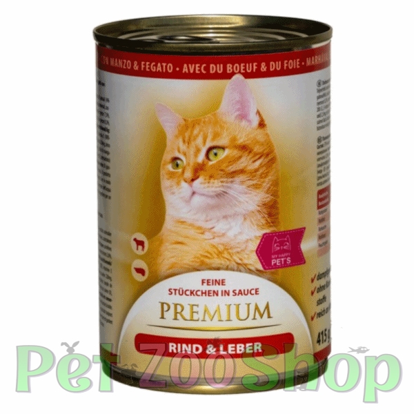 Konzerva za Mačke My Happy Pets Cat Govedina i Jetra 415g