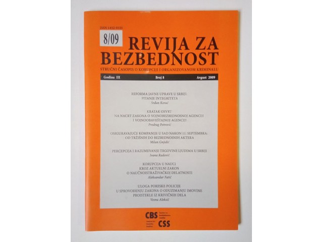 REVIJA ZA BEZBEDNOST 8/09