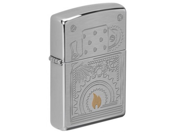 UPALJAC-ZIPPO BRUSHED CHROME AUTO TWO TONE