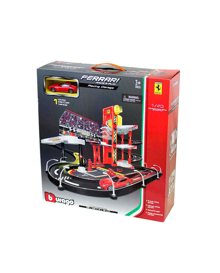 BURAGO FERRARI 1:43 R P RACING GARAGE, INCL. 1 CAR Burago