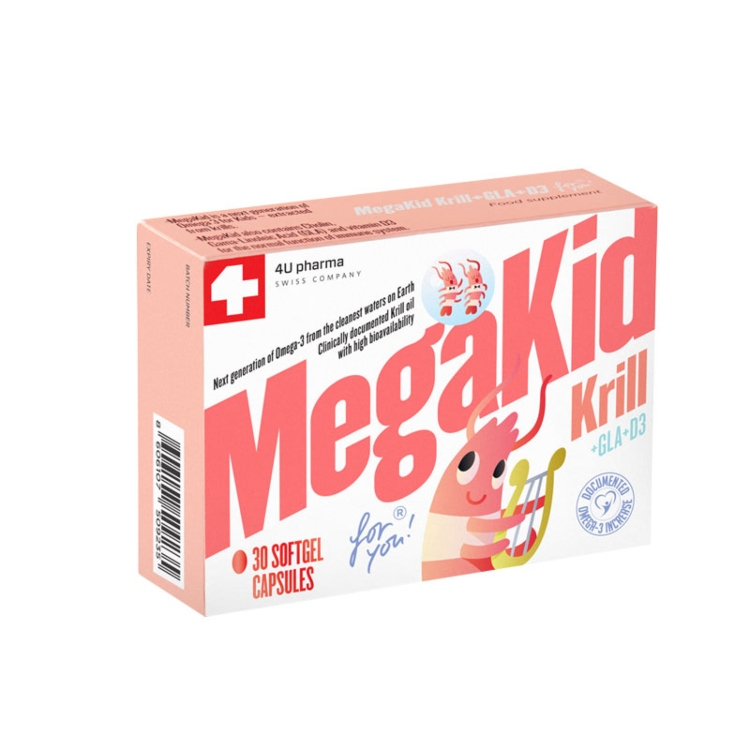 MegaKid Krill + GLA + D3 30 kapsula