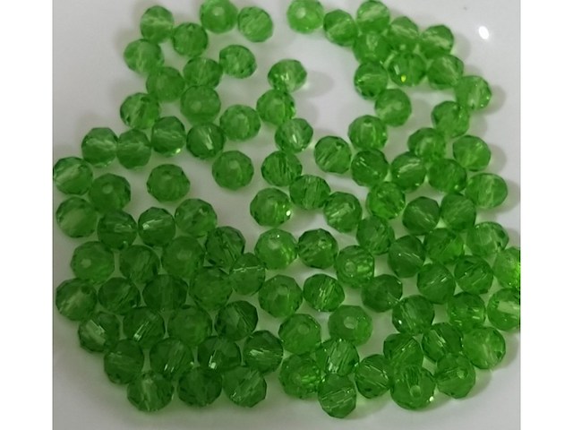 (A721) Kristali rondel perlice Zelena 4mm 100kom