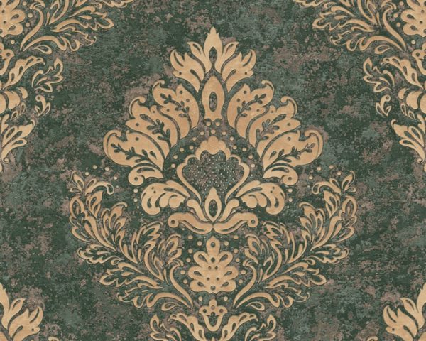 Livingwalls Wallpaper «Baroque, Beige, Brown, Green» 379011