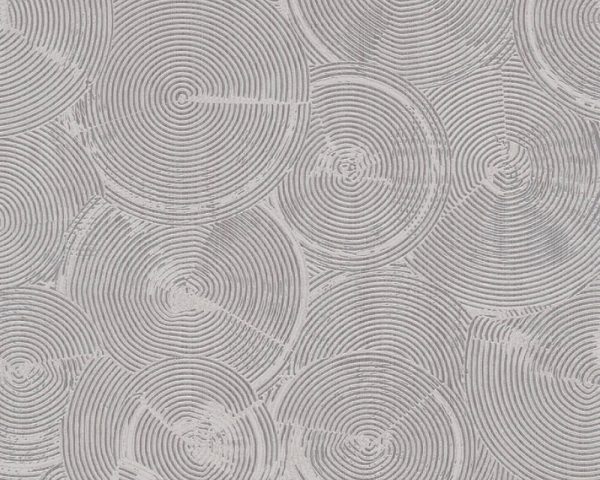 Livingwalls Wallpaper «Cottage, Grey, Metallic, White» 379002