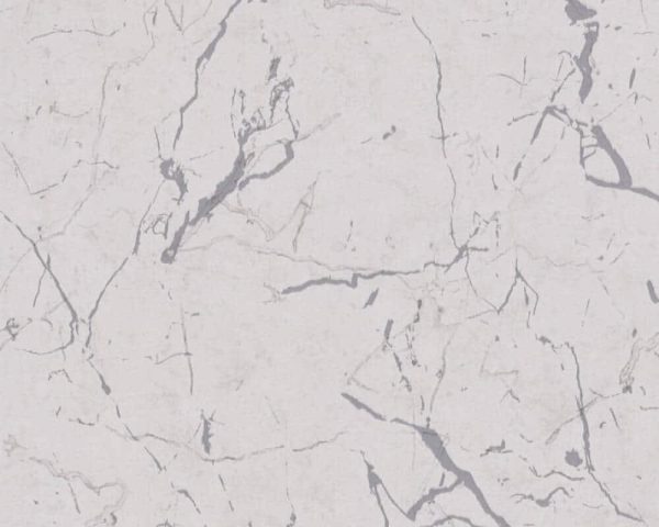 Livingwalls Wallpaper «Uni, Grey, Metallic, White» 378556