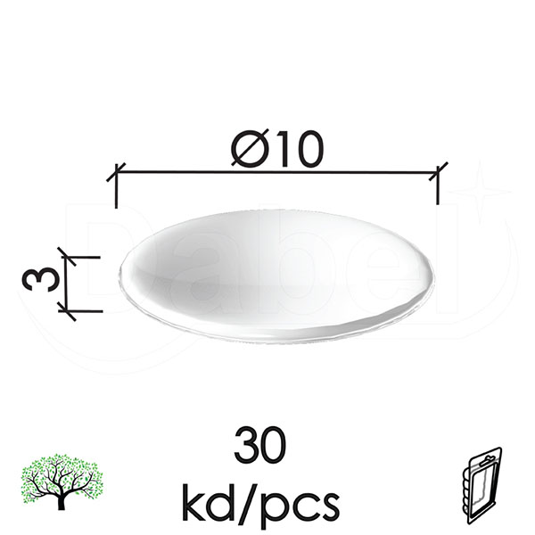 Odbojnik samol. za nameštaj UH Trans fi10x3,0mm (30kom)