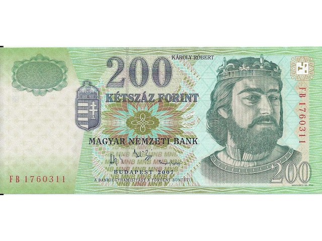 Madjarska 200 forint 2007. UNC