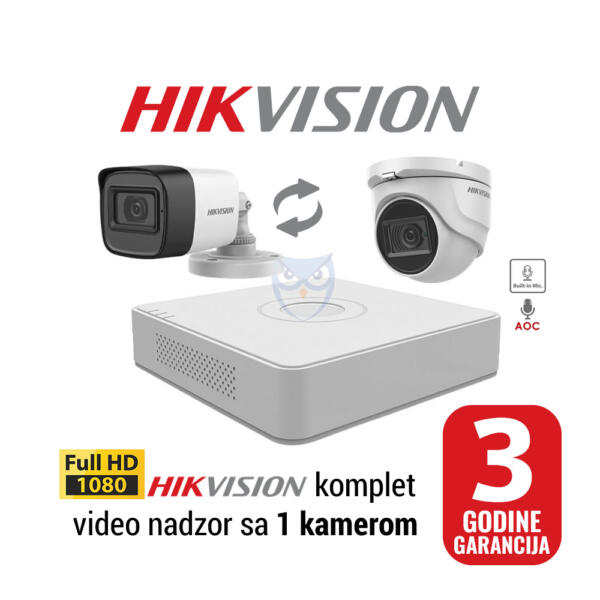 Full HD Hikvision komplet video nadzor sa 1 kamerom