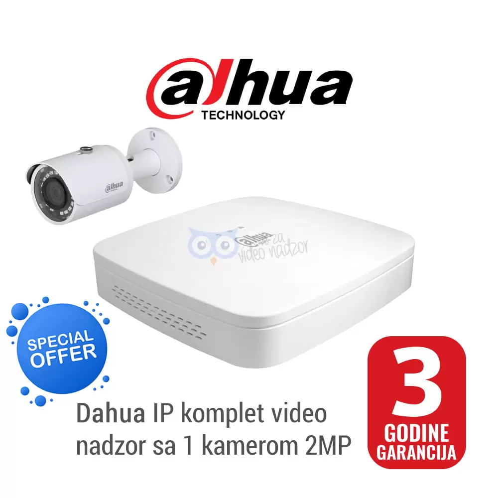 Dahua IP komplet video nadzor sa 1 kamerom