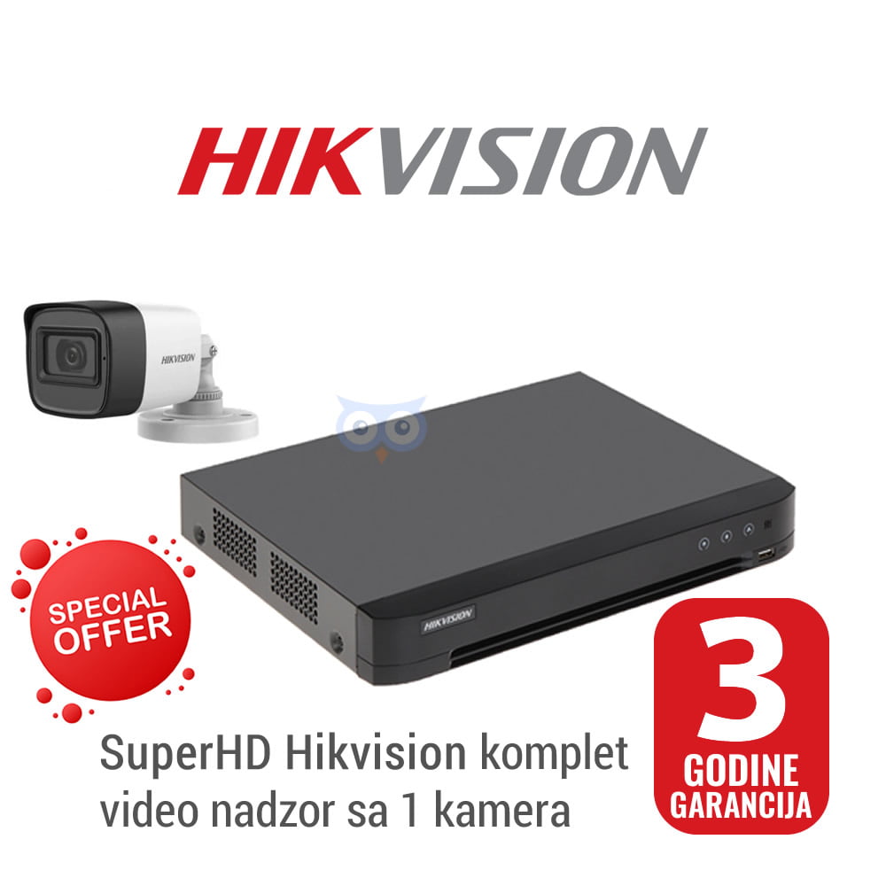 ULTRA Full HD Hikvision komplet video nadzor sa 1 kamerom