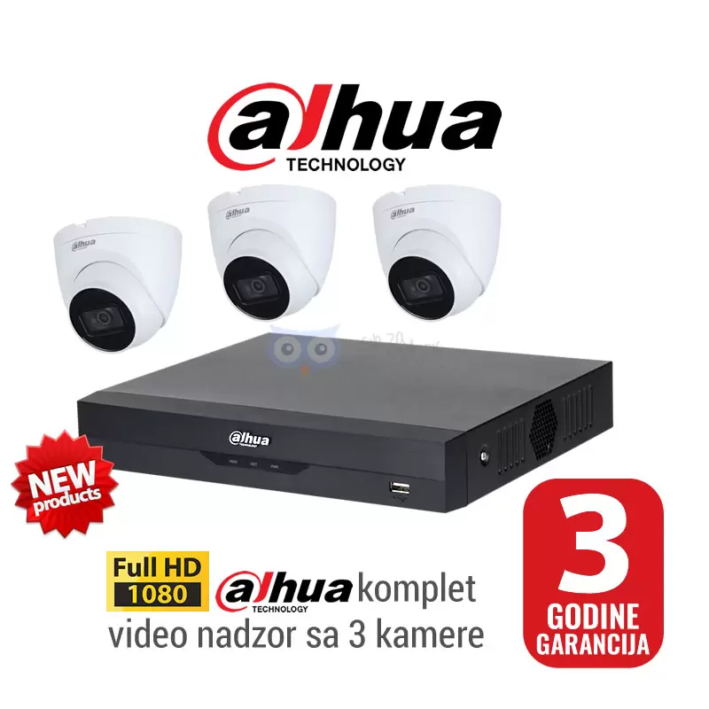Dahua komplet video nadzor sa 3 FullHD kamere