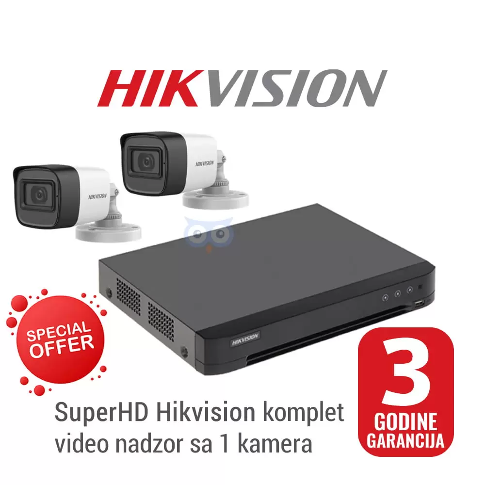 ULTRA Full HD Hikvision komplet video nadzor sa 2 kamere