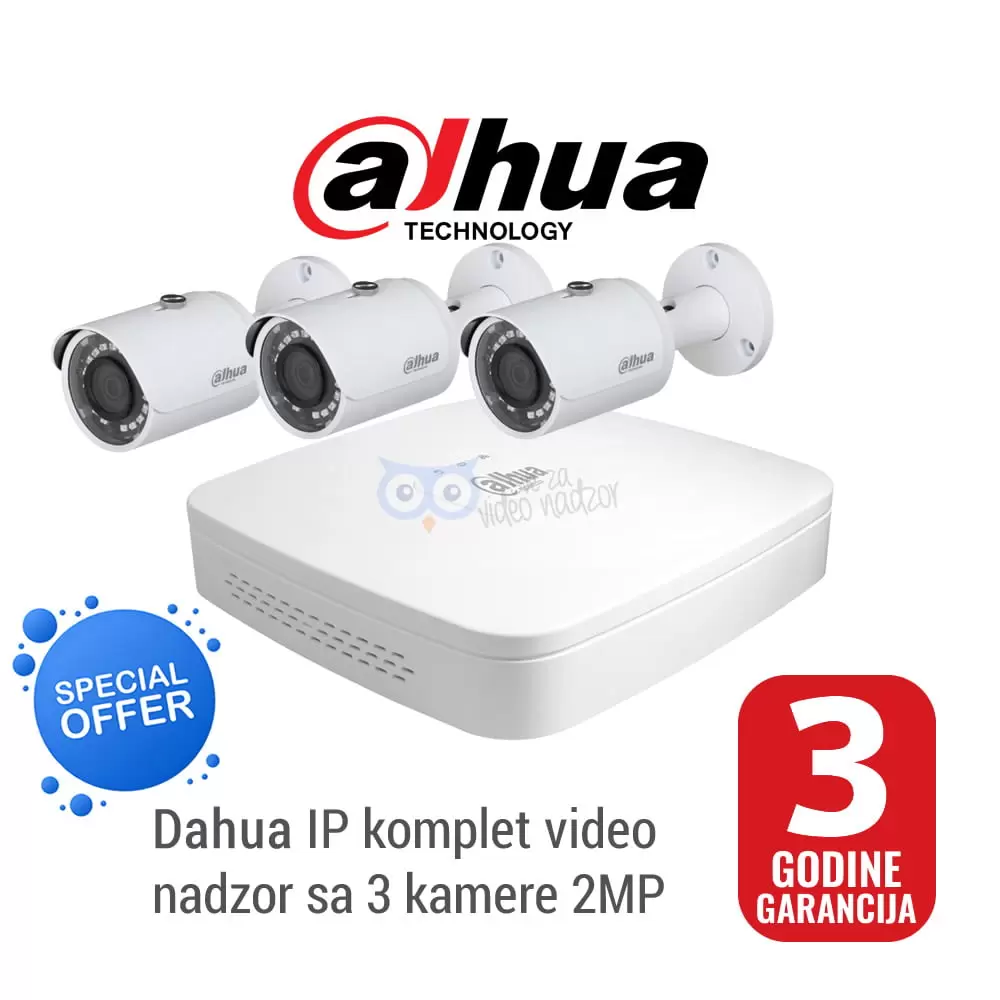 Dahua IP komplet video nadzor sa 3 kamere