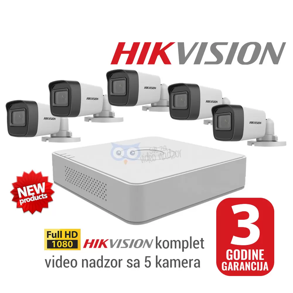 ULTRA Full HD Hikvision komplet video nadzor sa 5 kamera