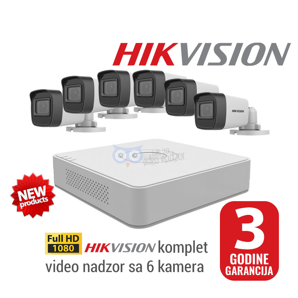 ULTRA Full HD Hikvision komplet video nadzor sa 6 kamera