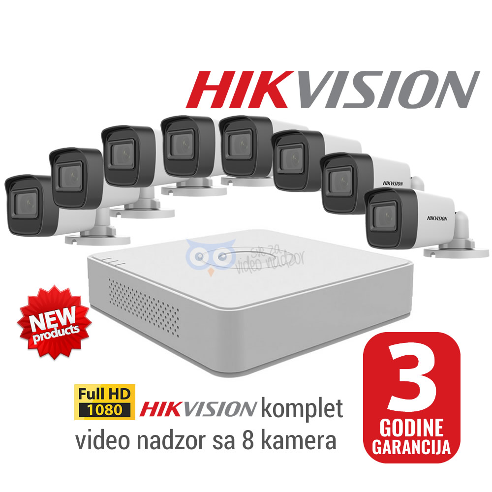 ULTRA Full HD Hikvision komplet video nadzor sa 8 kamera
