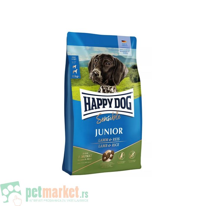 Happy Dog Sensible: Hrana za mlade pse Junior, jagnjetina i pirinač