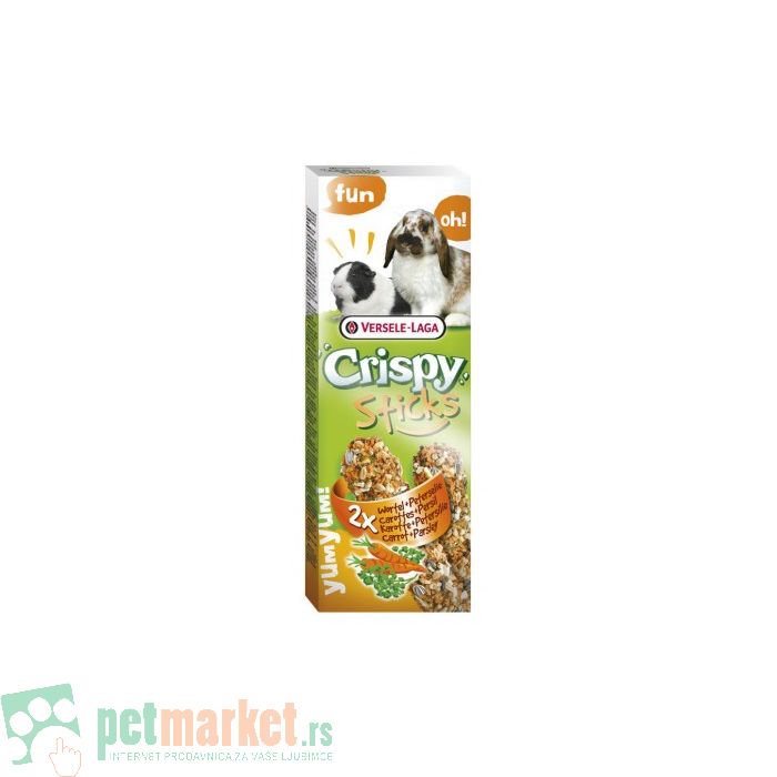 Crispy: Poslastica za zečeve i morske prasiće Carrot&Parsley Sticks, 110 gr
