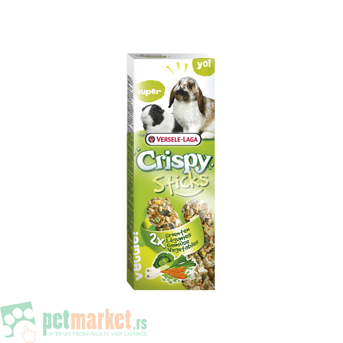 Crispy: Poslastica za zečeve i morske prasiće Vegetables Sticks, 110 gr