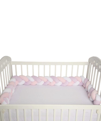 Textil Šarena Plišana Pletenica (ogradica) za krevetac 15x240 cm - Lila