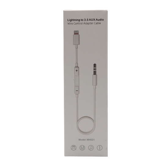 Audio kabal Apple Lightning na 3.5 mm 1m white AAA