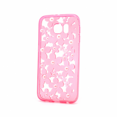 Futrola silikonska Flower pearl za Samsung G920 Galaxy S6 roze