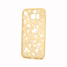 Futrola silikonska Flower pearl za Samsung G920 Galaxy S6 zlatna