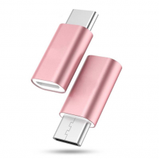 Adapter micro USB na type C roze