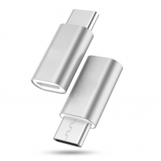Adapter micro USB na type C srebrni