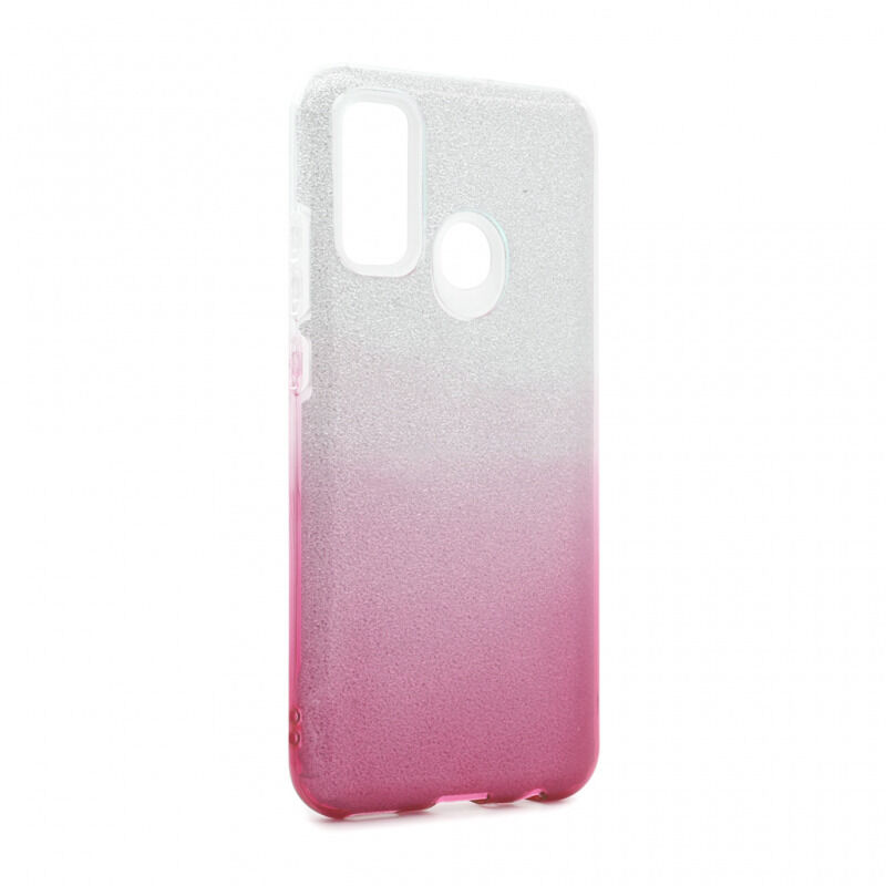 Maskica Double Crystal Dust za Huawei P smart 2020 roze srebrna