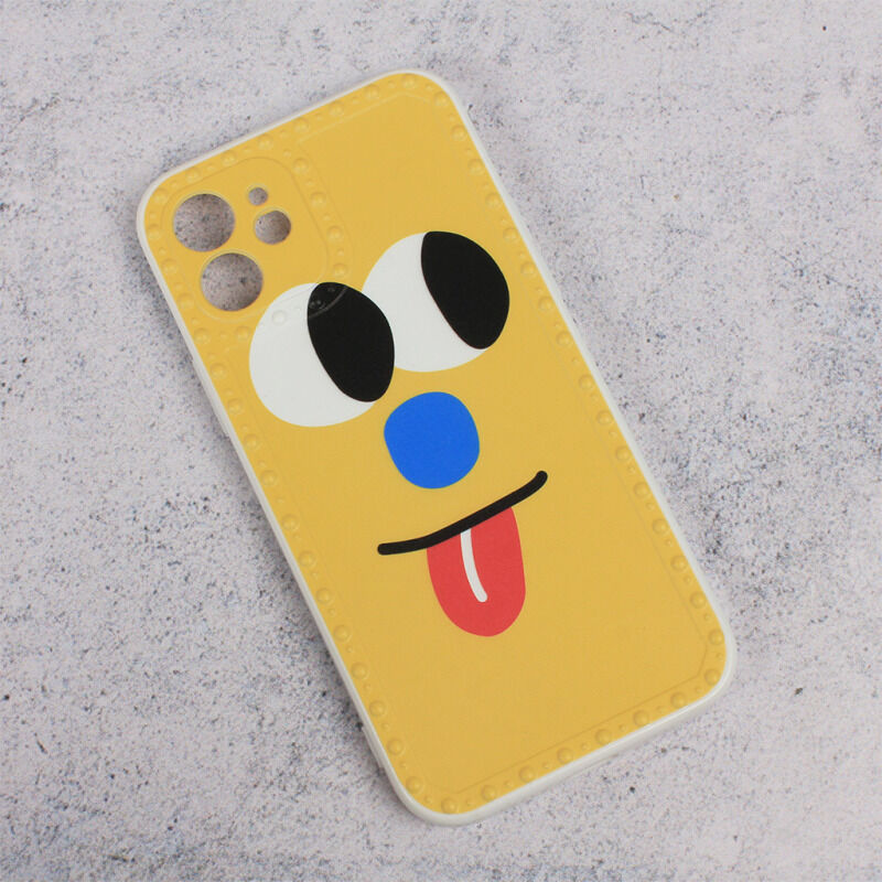 Maskica Smile face za iPhone 12 6.1 zuta