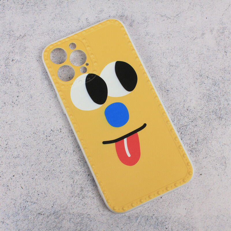 Maskica Smile face za iPhone 12 Pro Max 6.7 zuta