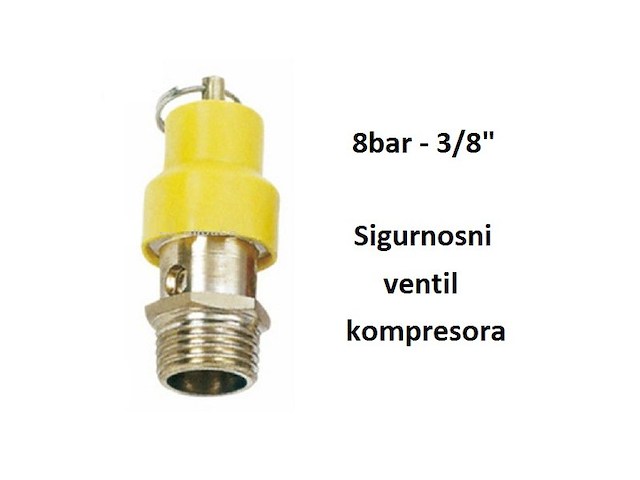 Sigurnosni ventil kompresora - 8bar - 3/8 - oko 16,5mm