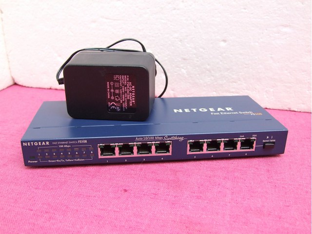 Netgear ProSafe FS108 Switch 8port PROFI+adapter+GARANC