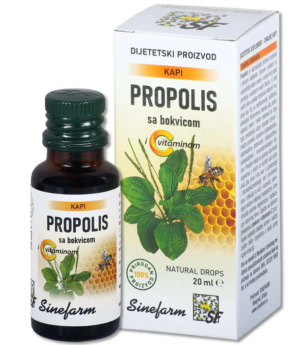 Propolis kapi sa bokvicom i C vitaminom
-20 ml-e