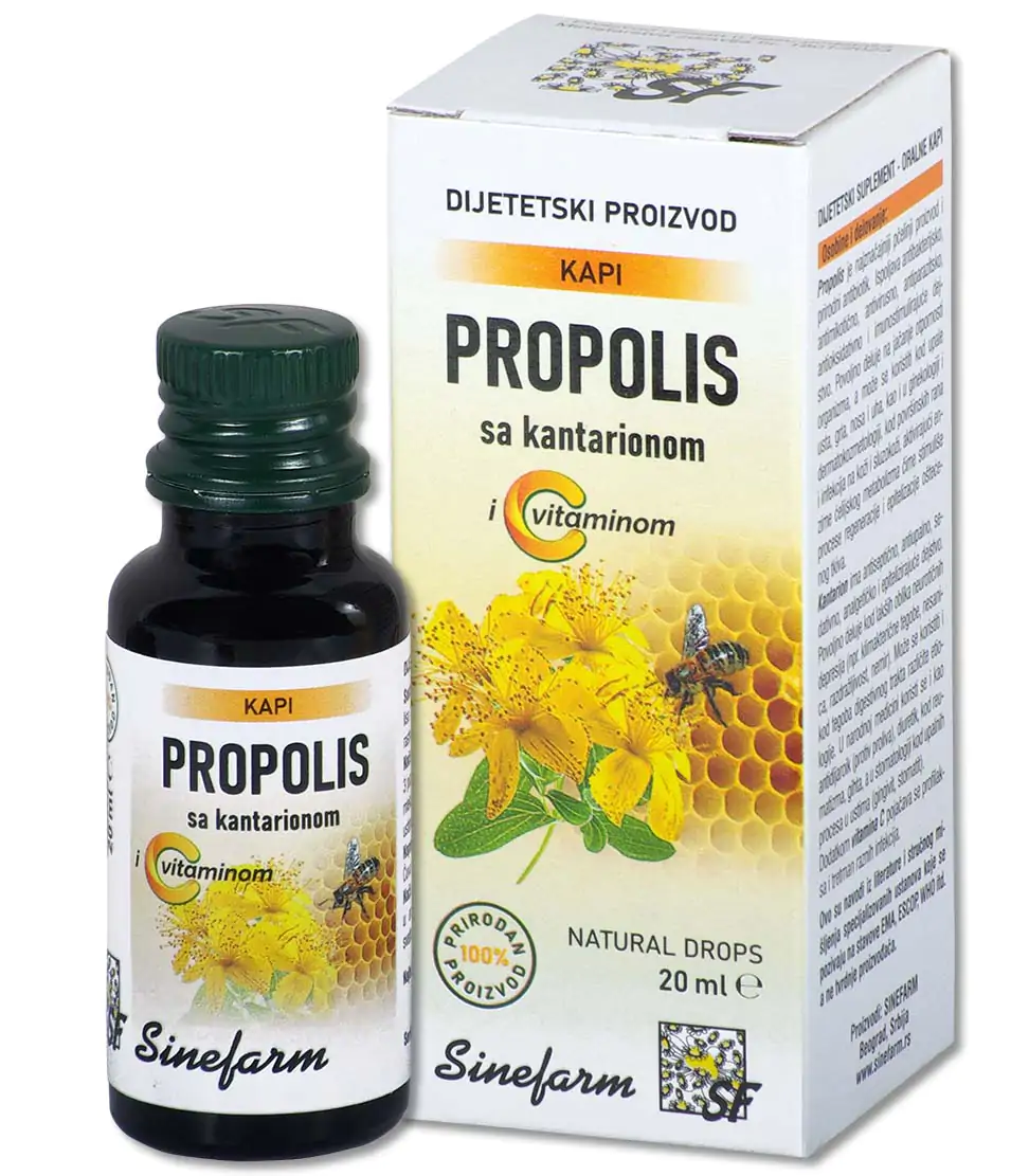 Propolis kapi sa kantarionom i C vitaminom
-20 ml-e