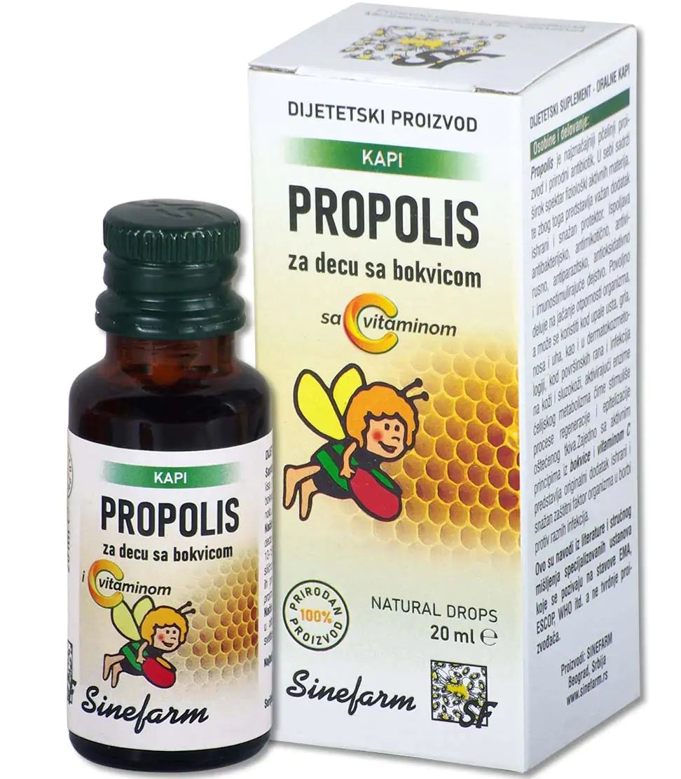 Propolis kapi za decu sa bokvicom
i C vitaminom-20 ml-e